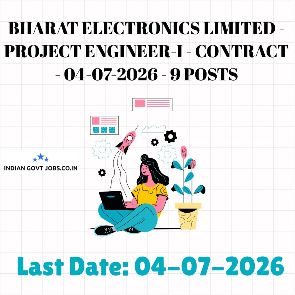 BEL Project Engineer-I Recruitment 2026 - 9 Vacancies