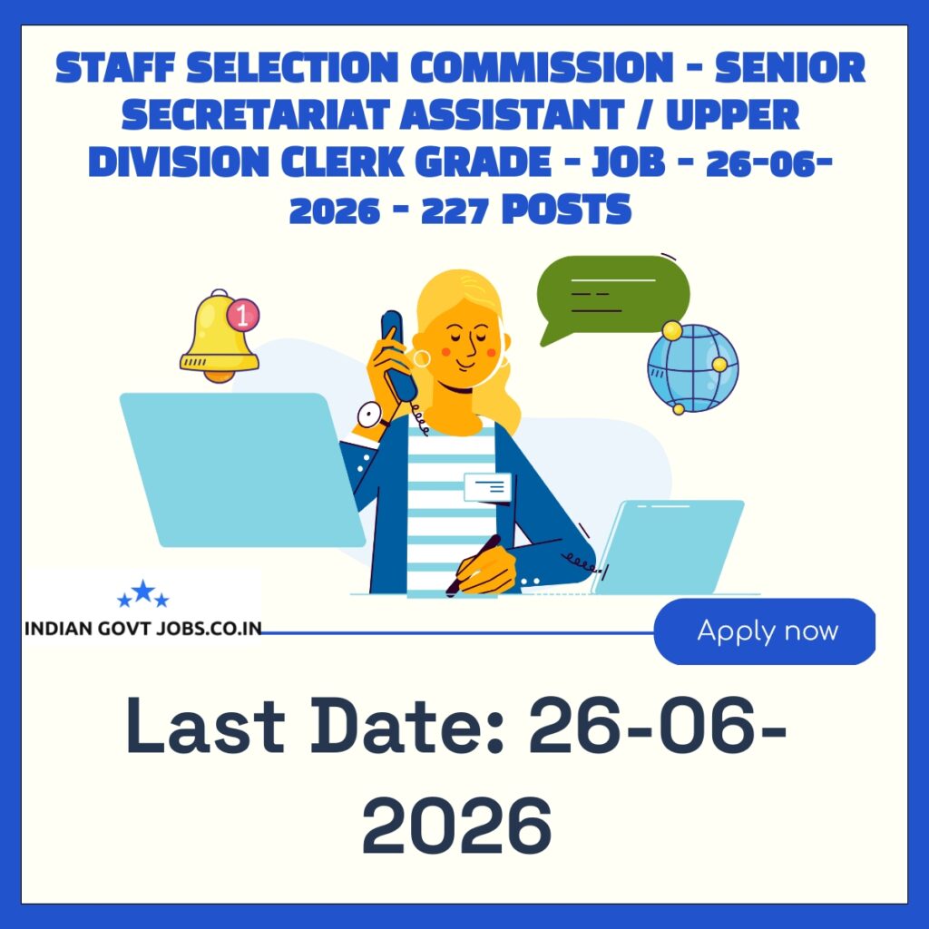 SSC Senior Secretariat Assistant (SSA) Recruitment 2026